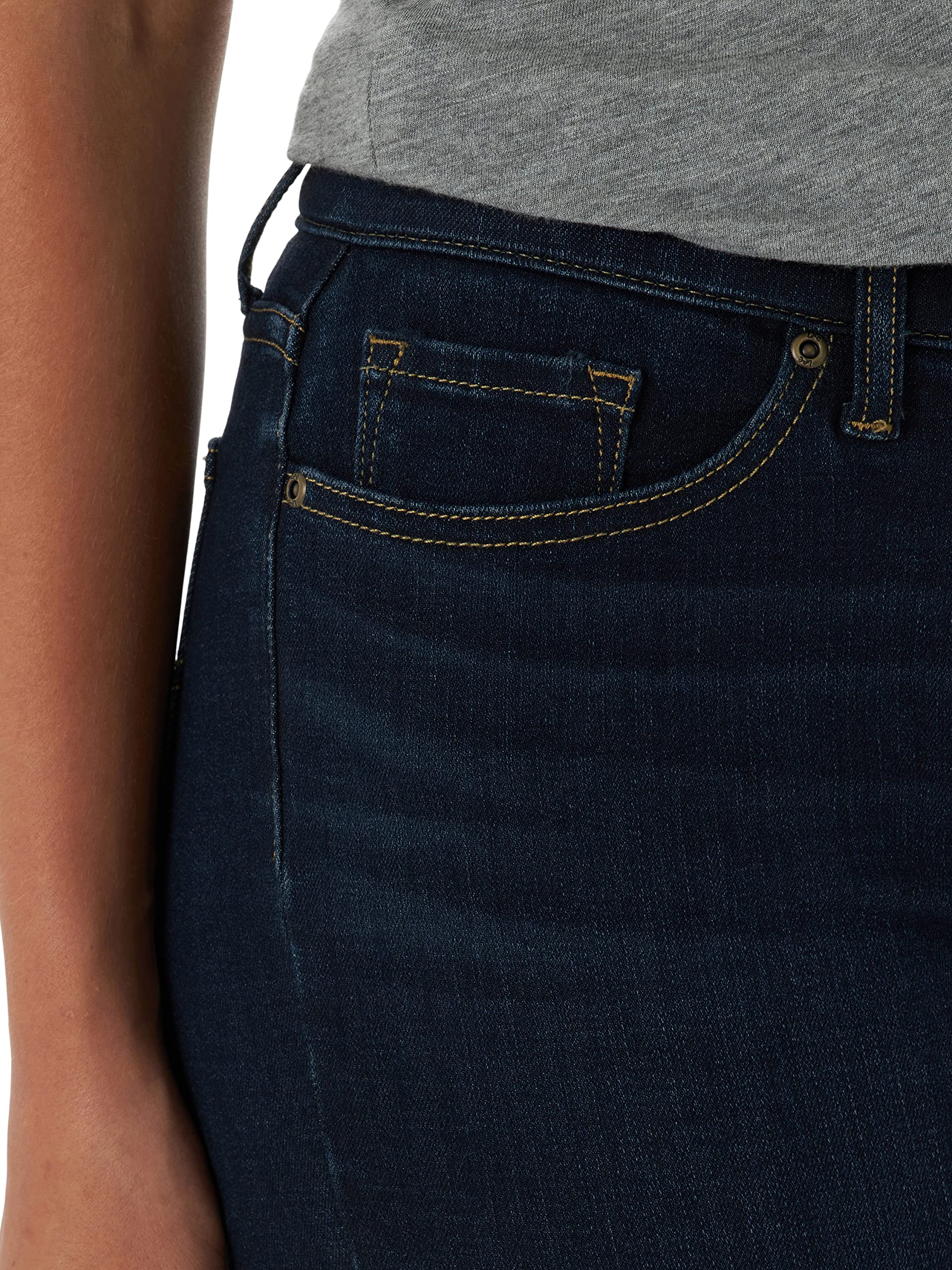 Lee Women's Ultra Lux Mid-Rise Slim Fit Skinny Jean, New Lawrence, 10 Short