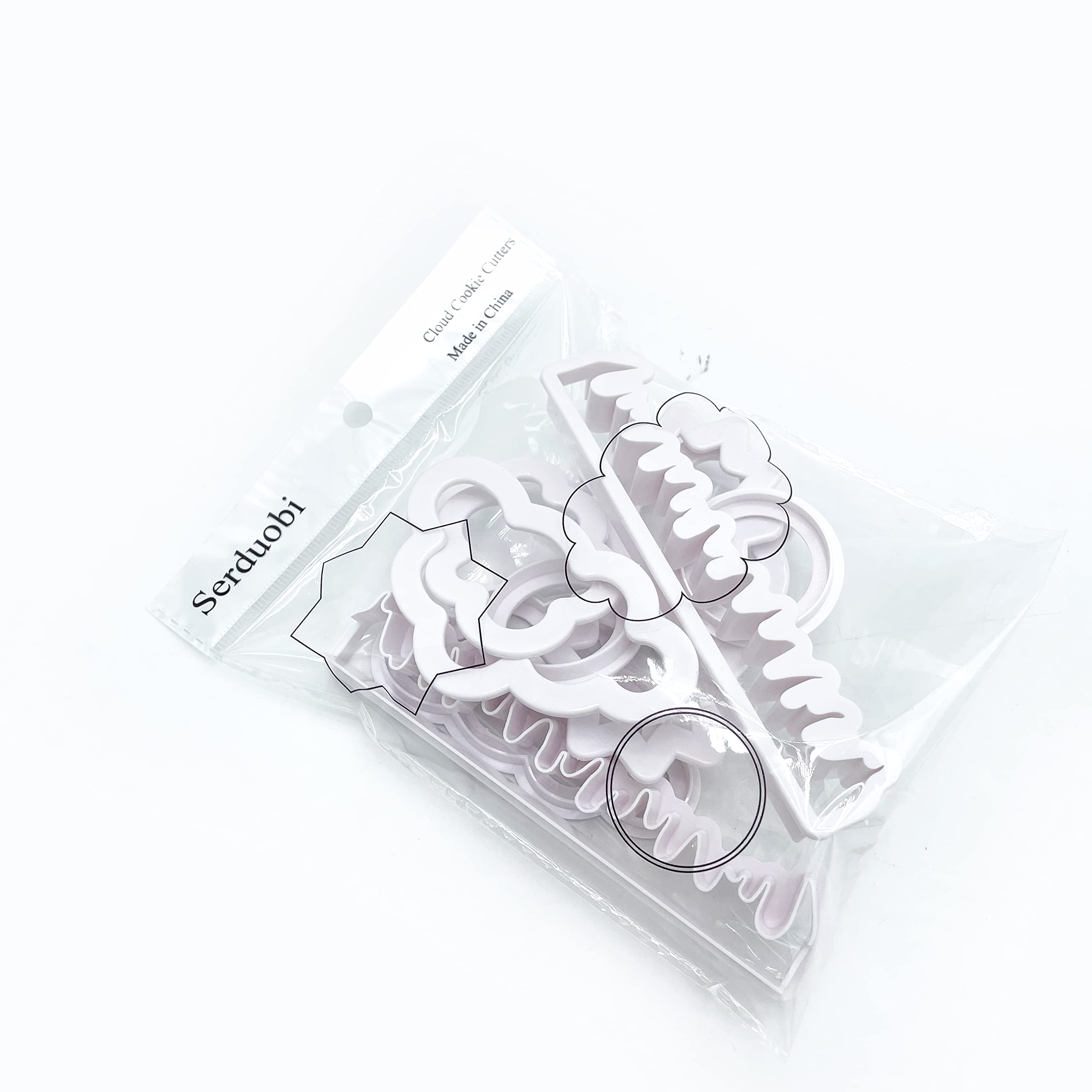 Serduobi 10 Pcs Cloud Cookie Cutters Cloud Cutters Set Sun Baking Molding Grass Cake Decorating Mini Sun Cutters for DIY Cake Fondant Decorating