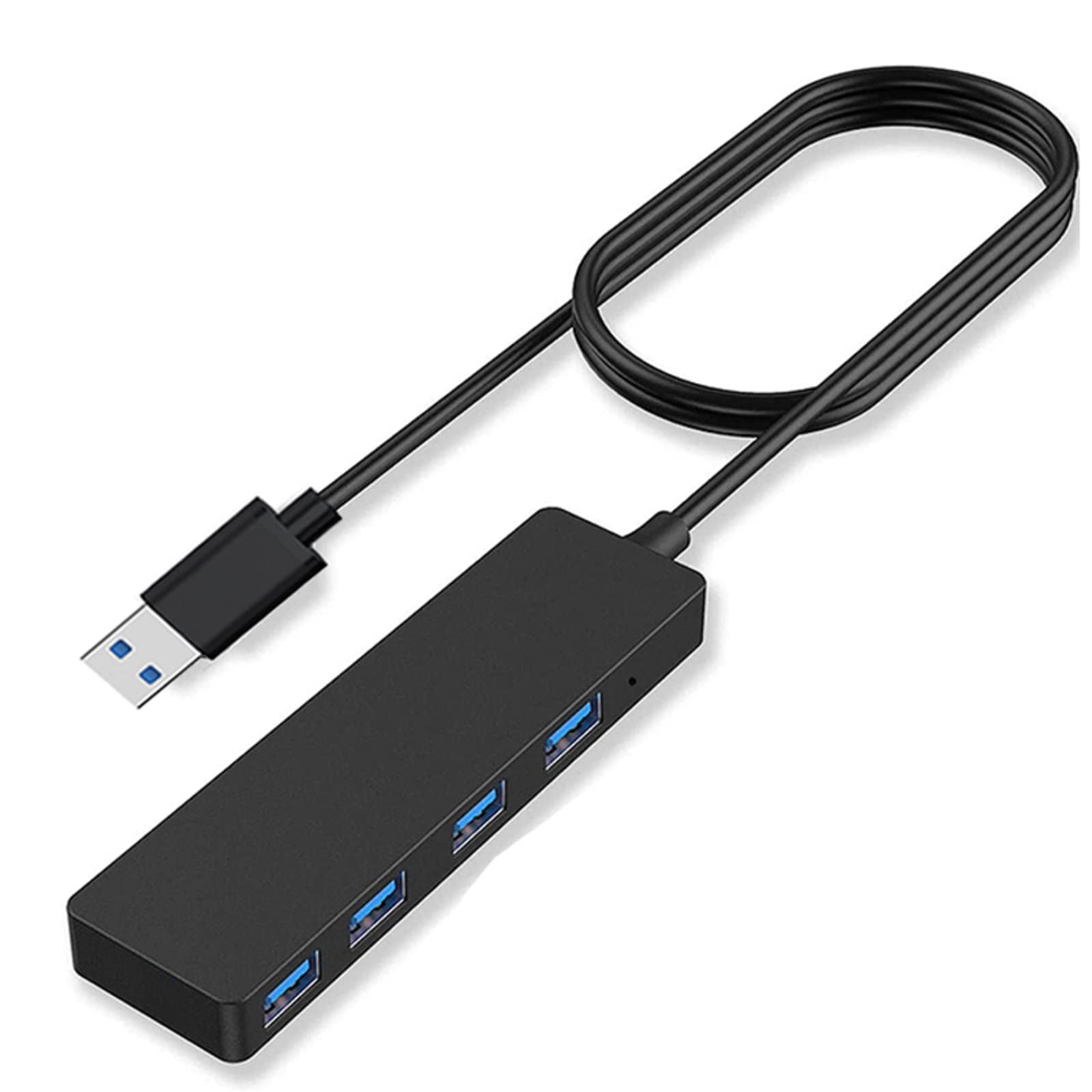USB 3.0 HUB 4-Port USB Hub Ultra Slim Portable Data Hub Applicable forLaptop, PS4 Keyboard and Mouse Adapter for Dell, Asus, HP, MacBook Air, Surface Pro, Acer, Flash Drive, Mobile HDD, Printer(3.3FT