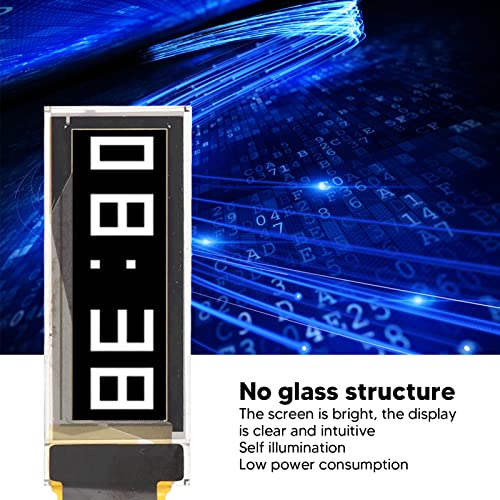 Tgoon Display Screen, 15 Pin 4 Pcs Bright Low Power Consumption 0.91in Display Module for DIY(White)