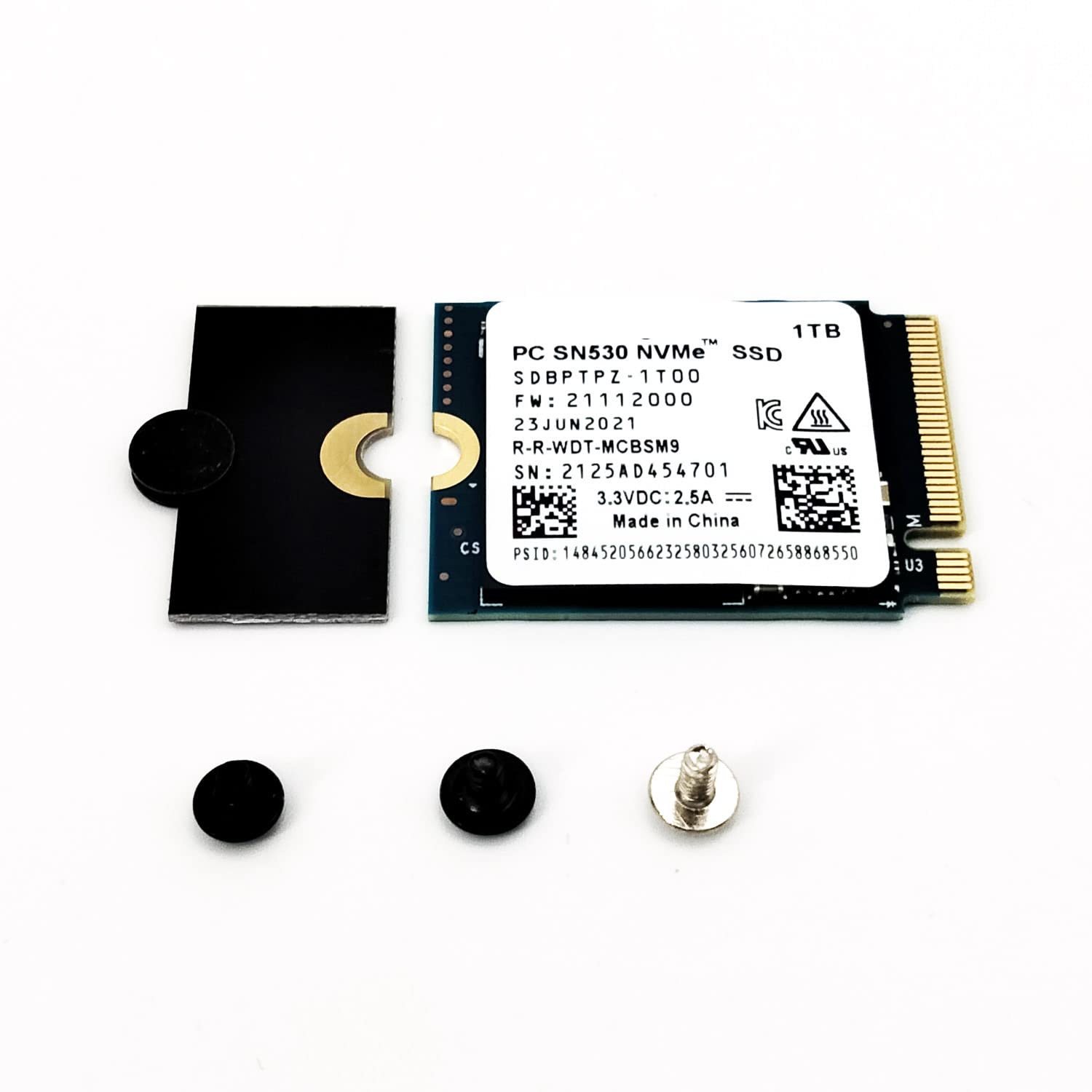 Yassdwbn SN530 m.2 2242 SSD 1TB NVMe PCIe ，Contain 2230，for Microsoft Surface Pro X Surface Laptop 3