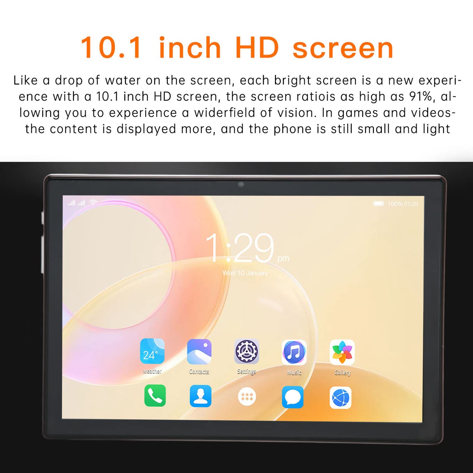 MAVIS LAVEN 10 Inch Tablet, HD Tablet 6GB RAM 256GB ROM 5G WiFi White for School (US Plug)