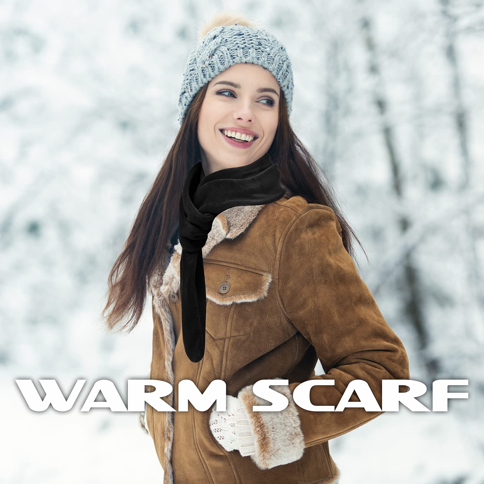 Obacle Scarf for Men Women for Winter Cold Weather Neck Scarf Quick Wear (Black)