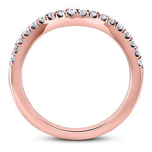 Kobelli Lab Grown Diamond Womens Curved Wedding Band 1/5 CTW 14k Rose Gold (DEF/VS), 7