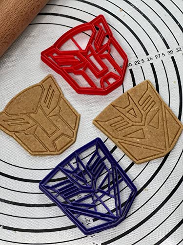 Set of 2 Autobots Decepticons Logo Cookie Cutters & Molds 3.5” inches Produced by 3D Kitchen Art