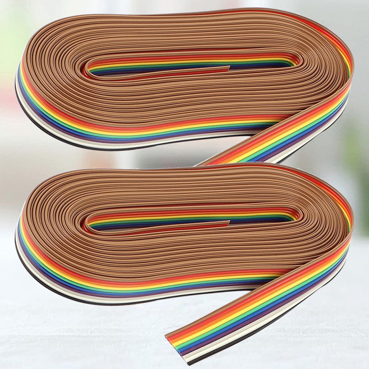 VILLCASE 6 Rolls 10 Y Cable Ribbon Cable Connectors 10 Pin Ribbon Cable TRS Cables Rainbow Ribbon Cable Ribbon Jumper IDC Ribbon Cable Flexible Ribbon Cable Computer Rehearsal Line