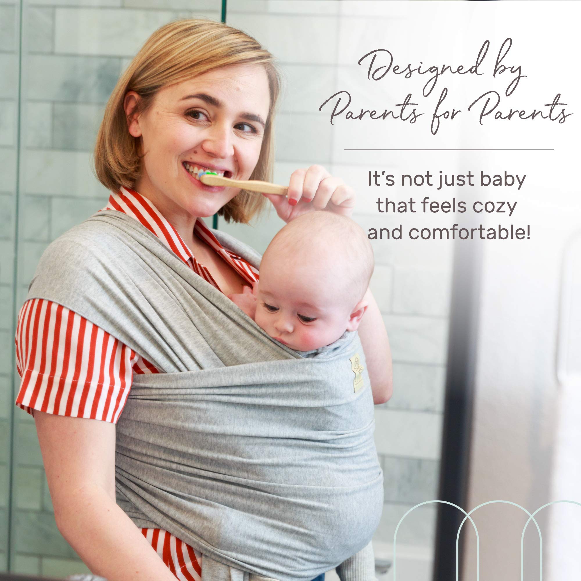 LÍLLÉbaby Tie The Knot Wrap II Ergonomic Baby Carrier Wrap for Infants Babies Toddlers, Heather Grey