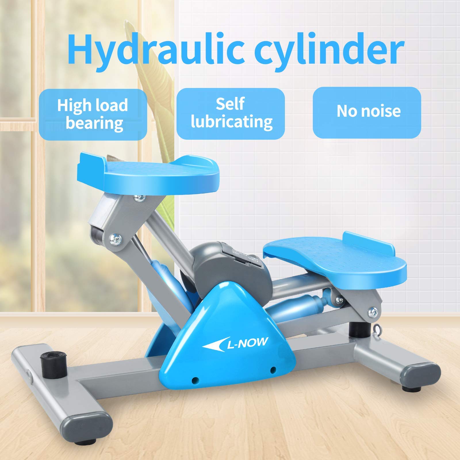 L NOW Mini Stair Stepper for Exercise Equipment Stair Stepper Machine with Resistance Bands and LCD Monitor,Mini Stepper for Indoor Workout