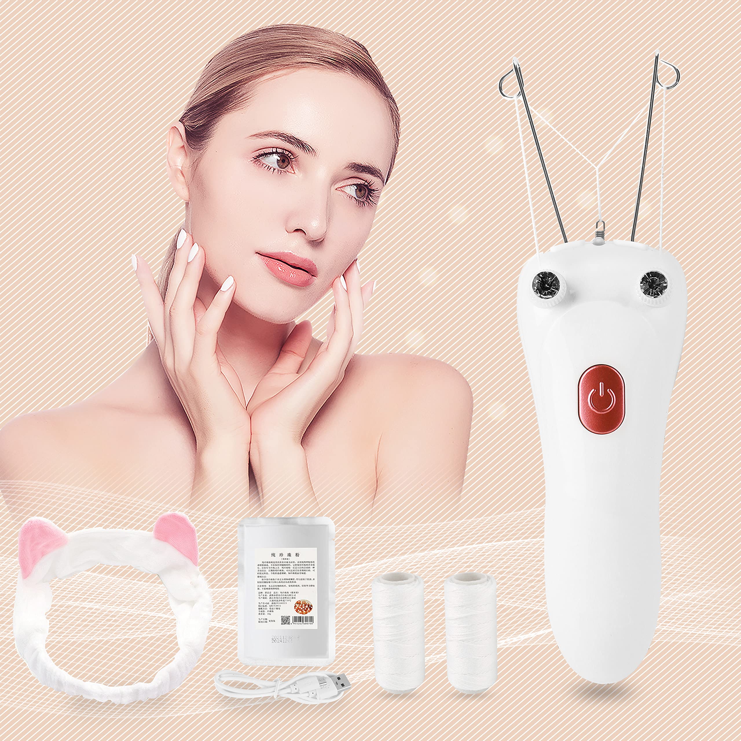 Threading Hair Removal ,Face Epilator USB Charging Threading Tool for Face Electric Threading Eyebrow Threading Machine for Women