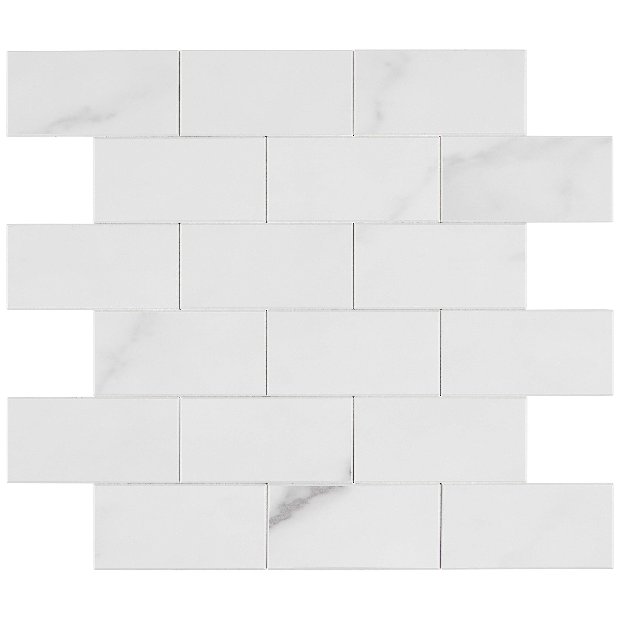 Luxe Core Subway Calacatta 11.81 in. x 11.81 in. SPC Peel and Stick Kitchen, Bathroom, Backsplash Tile (0.96 Sq. Ft. / Sheet)