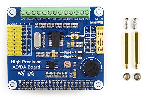 Waveshare High-Precision AD/DA Expansion Board for Raspberry Pi Series Boards/Jetson Nano Development
