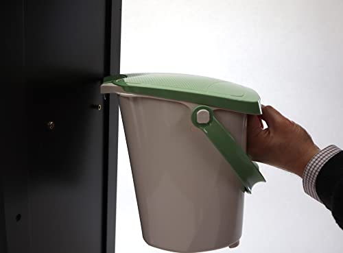 Redmon For Kids Sure-Close Kitchen Food Scrap Lid Pail, Tan-Eco Green