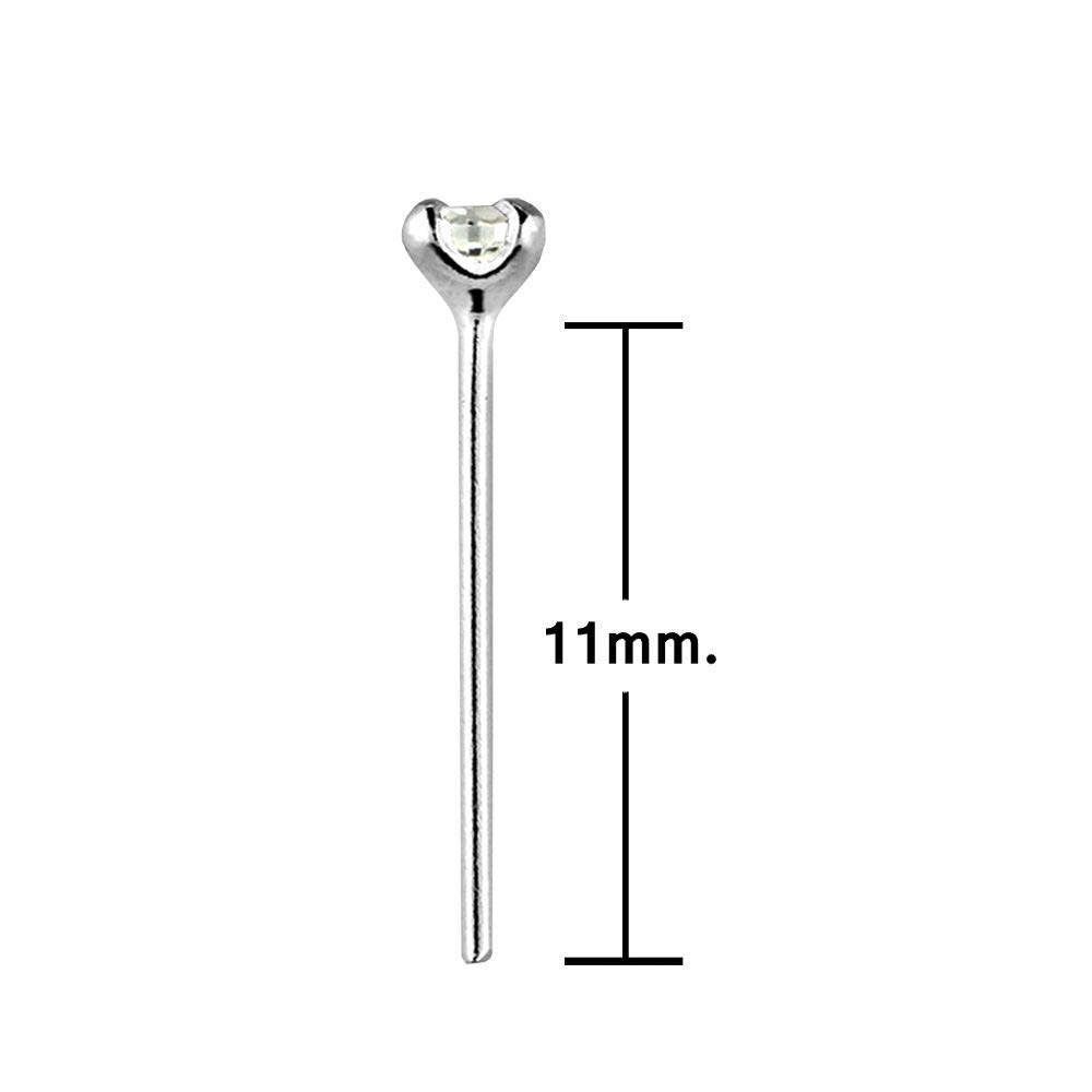 Luxe Modz 20PCS 22 Gauge 925 Sterling Silver Nose Stud Rings Nose Bone Studs Nose Piercing Jewelry Prong Set Clear Crystal Size 1.5mm & 2mm Fit Most Nose Piercings Woman Men