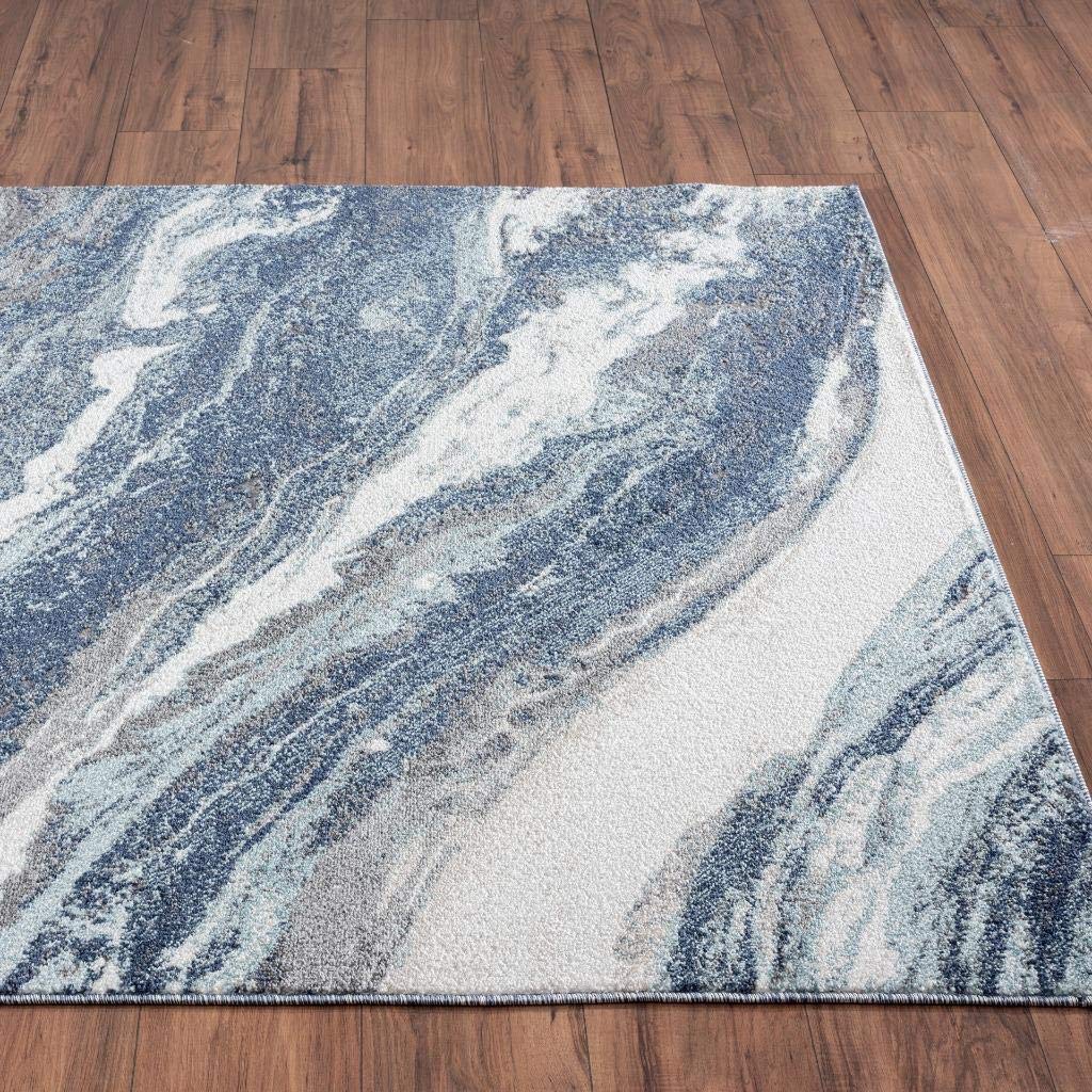 LUXE WEAVERS Lagos Collection 7983 Blue 6x9 Art Deco Area Rug