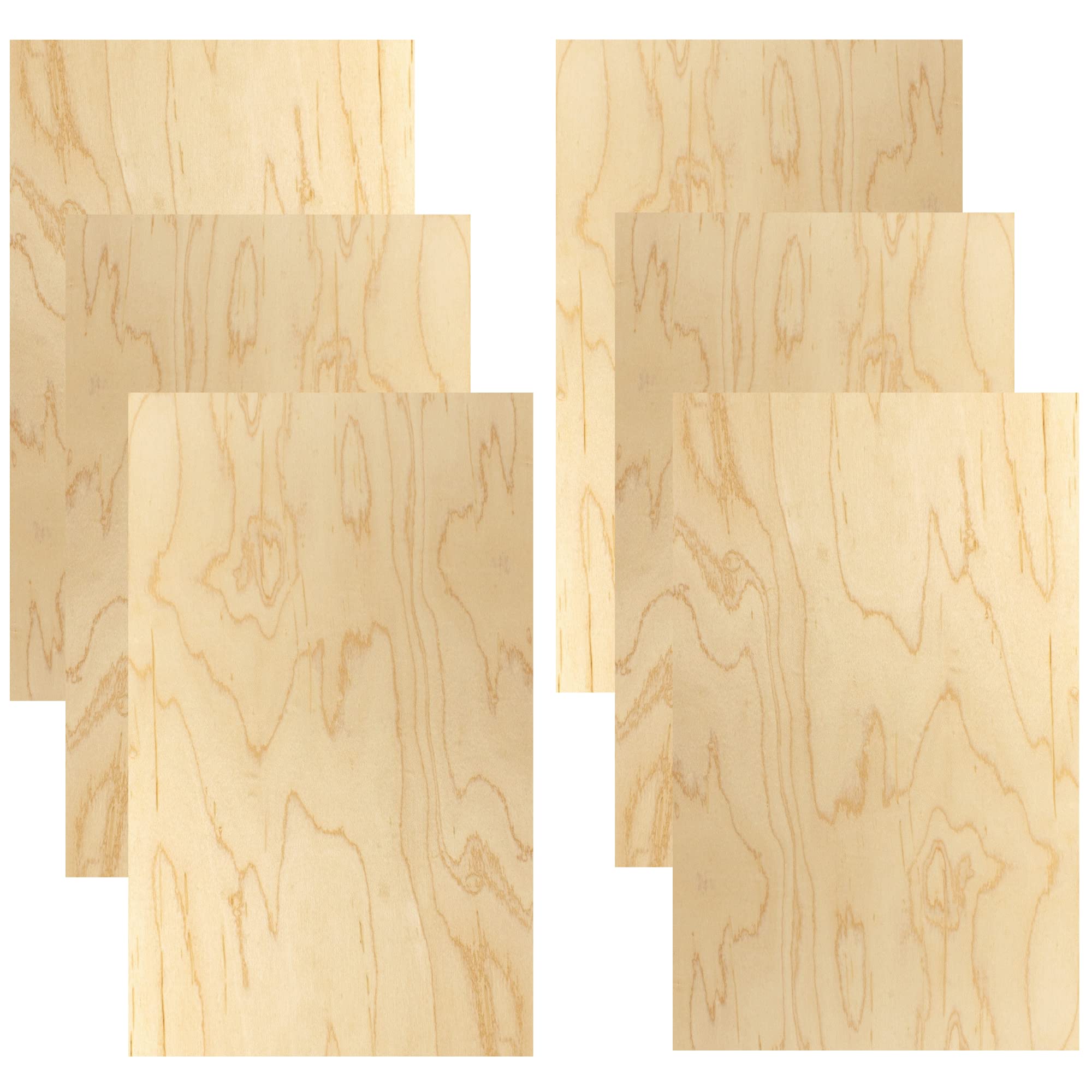 Maple | 3.9mm 1/8th inch, 12”x19” Premium Finished Two Sided with MDF Core, Glowforge Ready | Walnut, Cherry, Maple, Red Oak, White Oak, Alder, Pine, Cedar, Sapele, Mahogany, Hickory, Bamboo