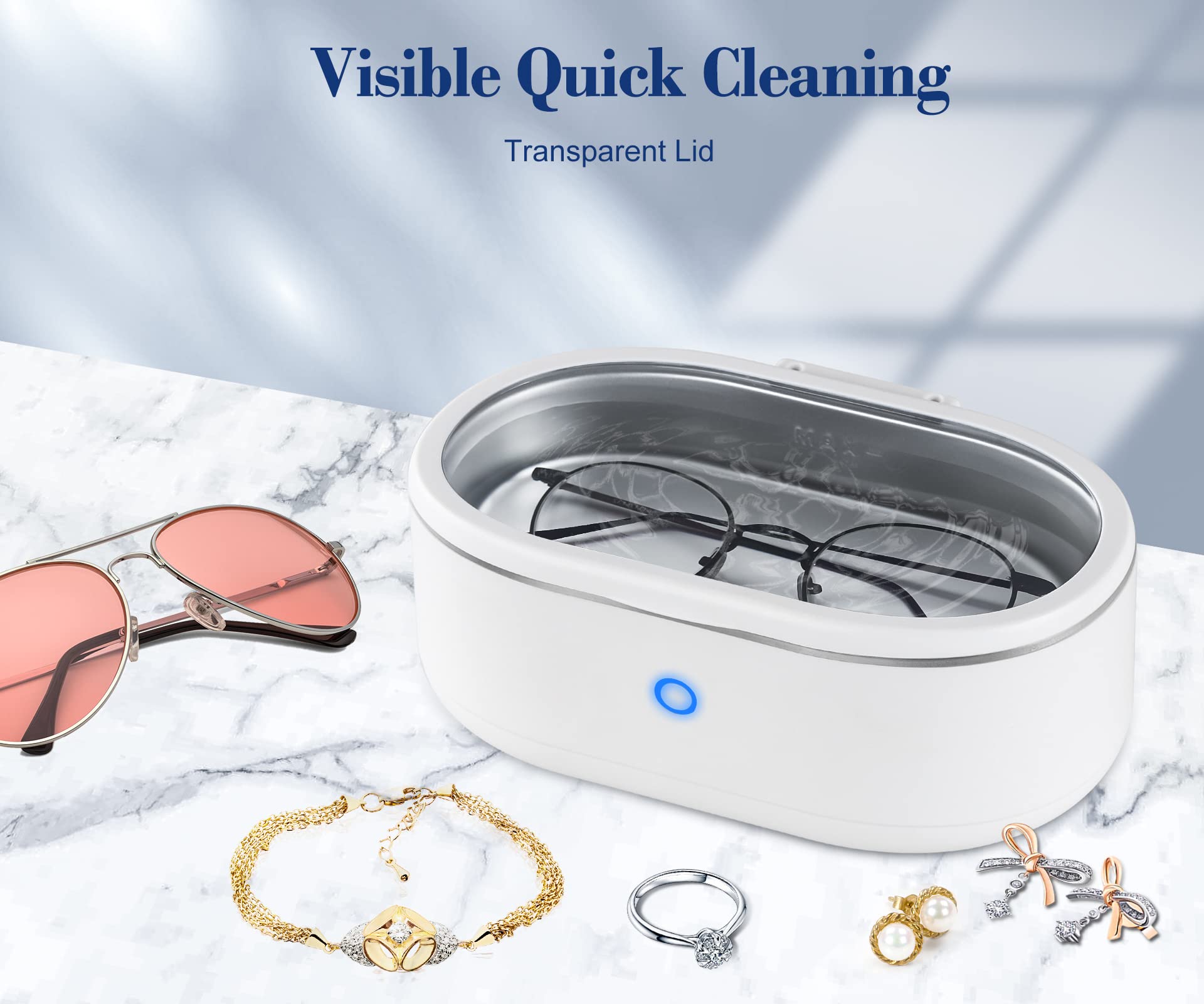 Travel Size Ultrasonic Jewelry Cleaner Machine