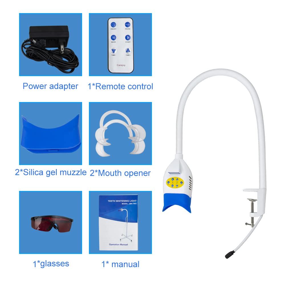Teeth Whitening Light, Teeth LED Whitening Lamp Bleaching with Remote Control Blue/Red/Purple Light 3 Colors (US Warehouse)