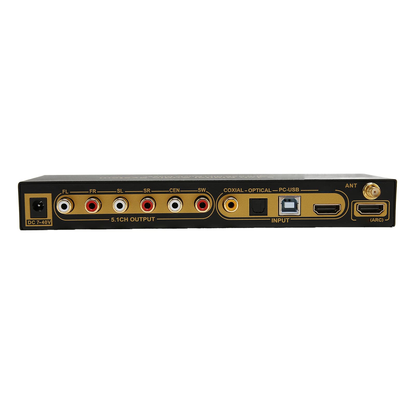 VINGVO HD Media Interface Digital Audio Converter, USB Playback 100-240V 5.1CH 6Gbps Output 6 in 1 HD Media Interface Audio Decoder for Mobile Phone (US Plug)