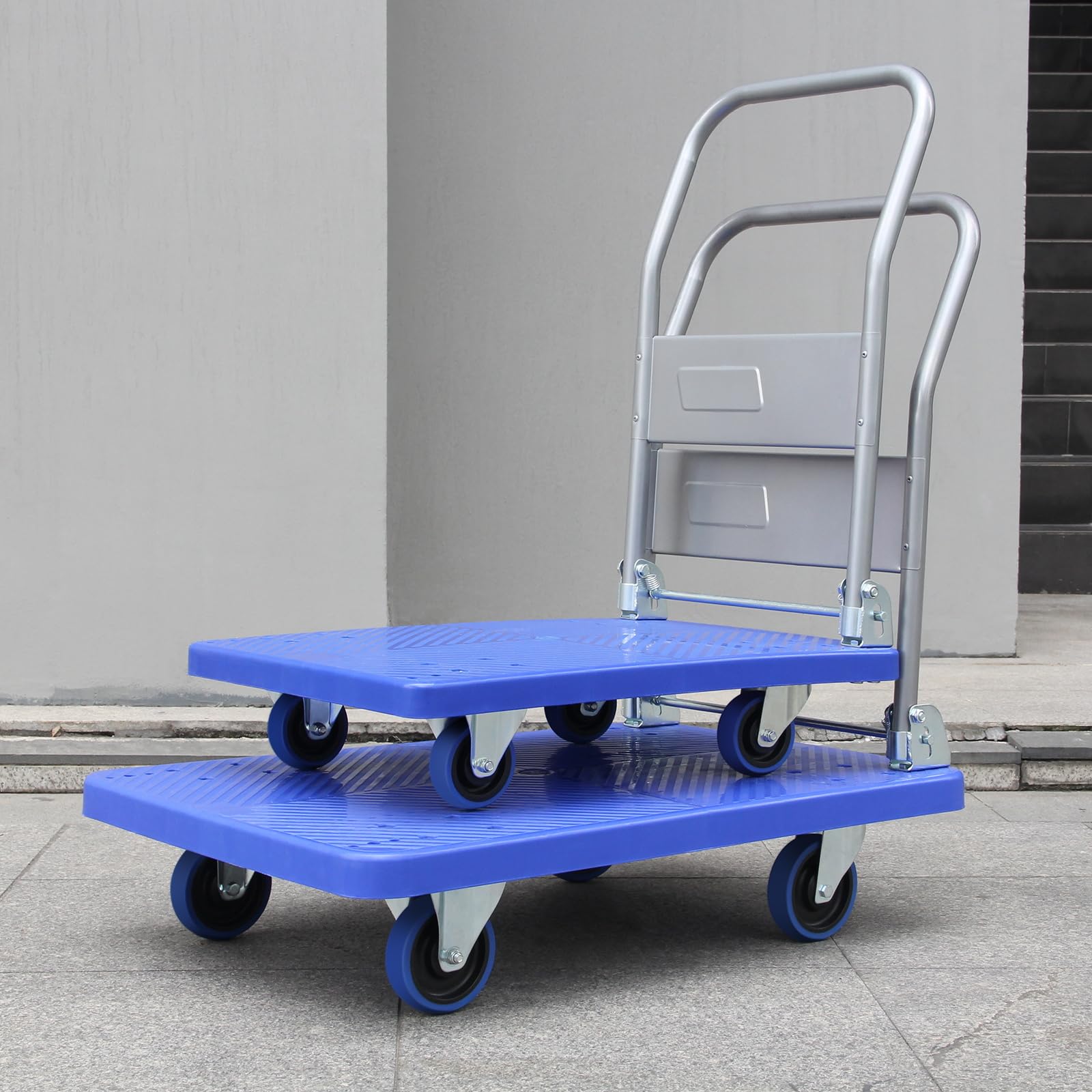 TAGEPOR Folding Platform Truck Push Cart Pull Heavy Duty Flatbed Cart (35.23 * 23.42in) Load 880lbs Handtruck