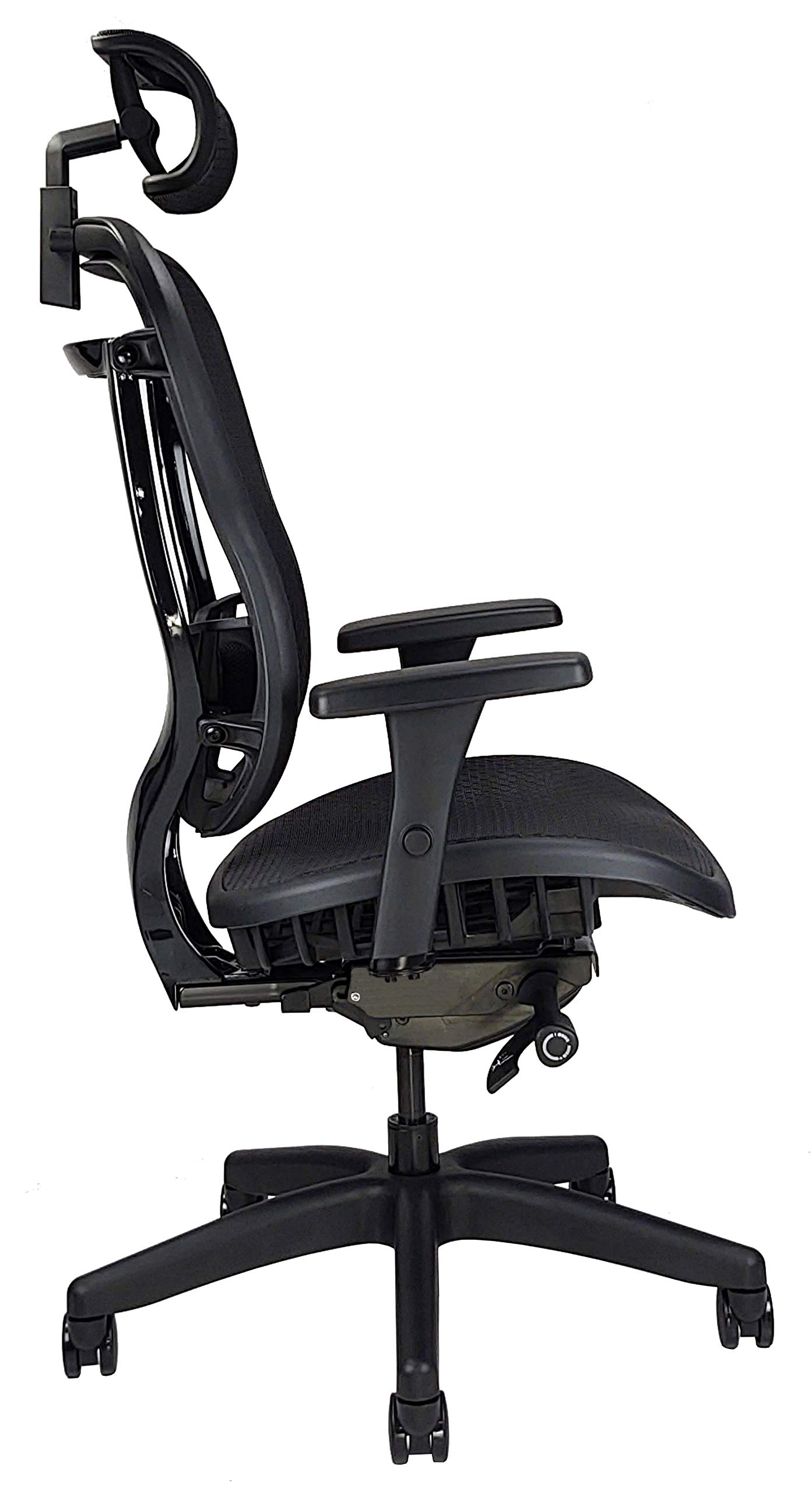 Oak Hollow Furniture Aloria Series Office Chair Ergonomic Executive Computer Chair Mesh Seat and Backrest, Adjustable and Comfortable, Lumbar Support Swivel and Tilt (Headrest, Black)