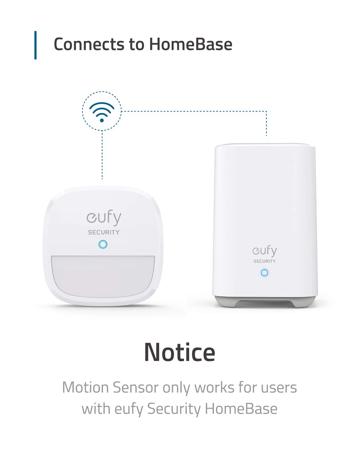 Motion Sensor, eufy Security Home Alarm System, 100° Coverage, 30 ft Detection Range, 2-Year Battery Life, Adjustable Sensitivity, HomeBase Required, Optional 24/7 Protection Service, Home Security