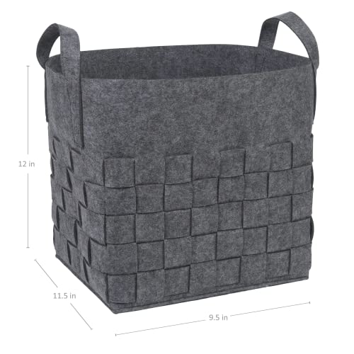 Trend Lab Light Gray Woven Storage Basket Organizer for Baby Nursery and Changing Table Accessories, 12 in x 6 in x 8 in