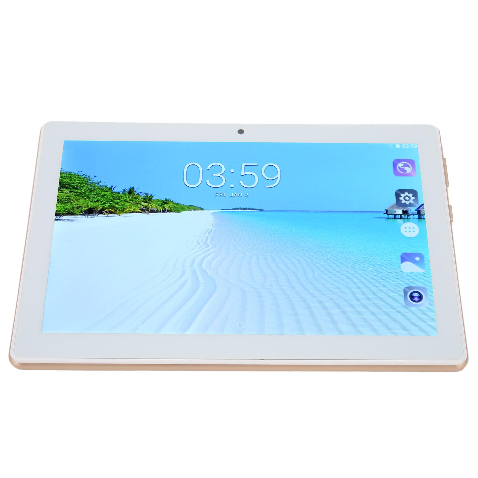 MAVIS LAVEN Office Tablet, HD Tablet 8 Inch FHD Octa Core CPU US Plug 100‑240V Dual Camera for Family (Gold)