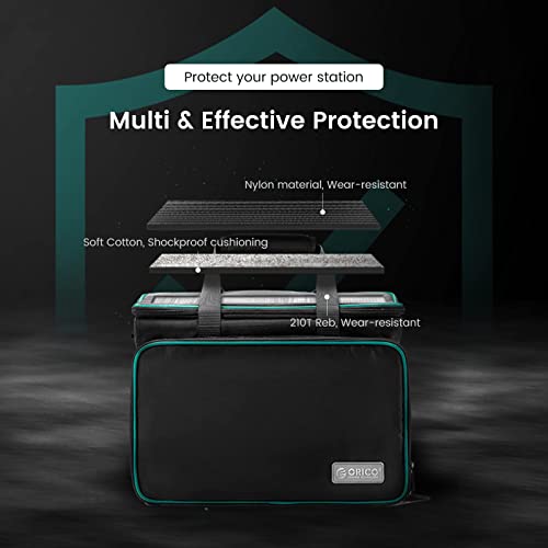 ORICO Large Travel Carrying Bag Compatible with Jackery Power Station Explorer 160/240/300, Portable Carrying Case Storage Case Bag with Waterproof Bottom and Multi-Pocket, Black