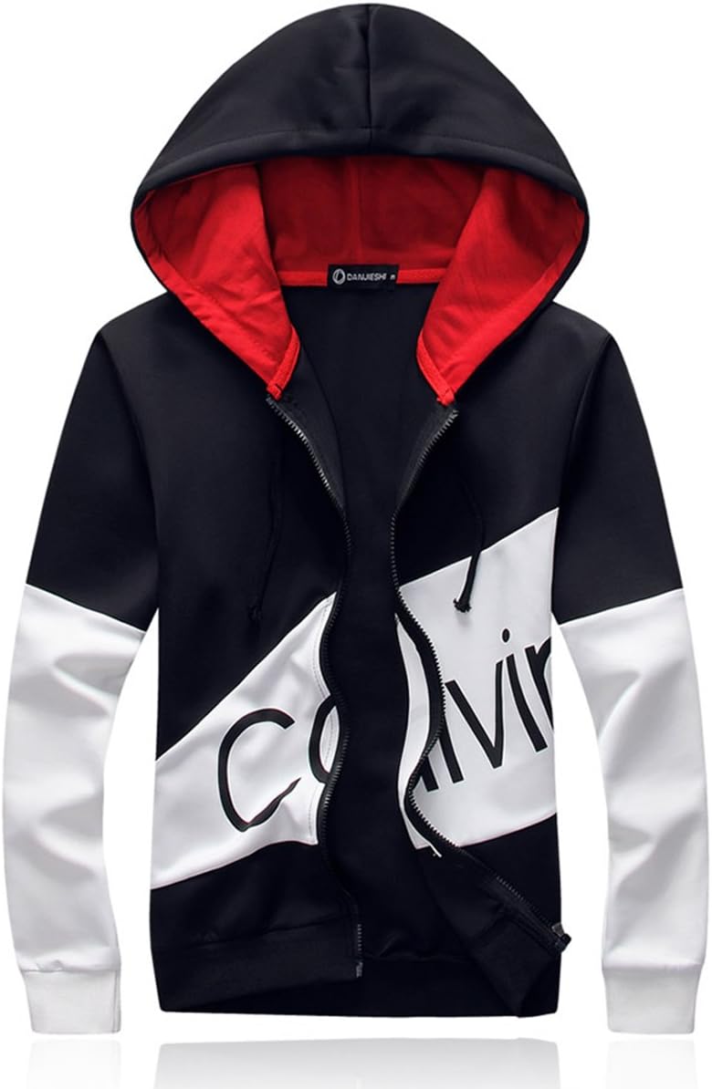 Men's Tracksuits Print Sweatsuits Slim Casual Jogging Suits Sports Hooded