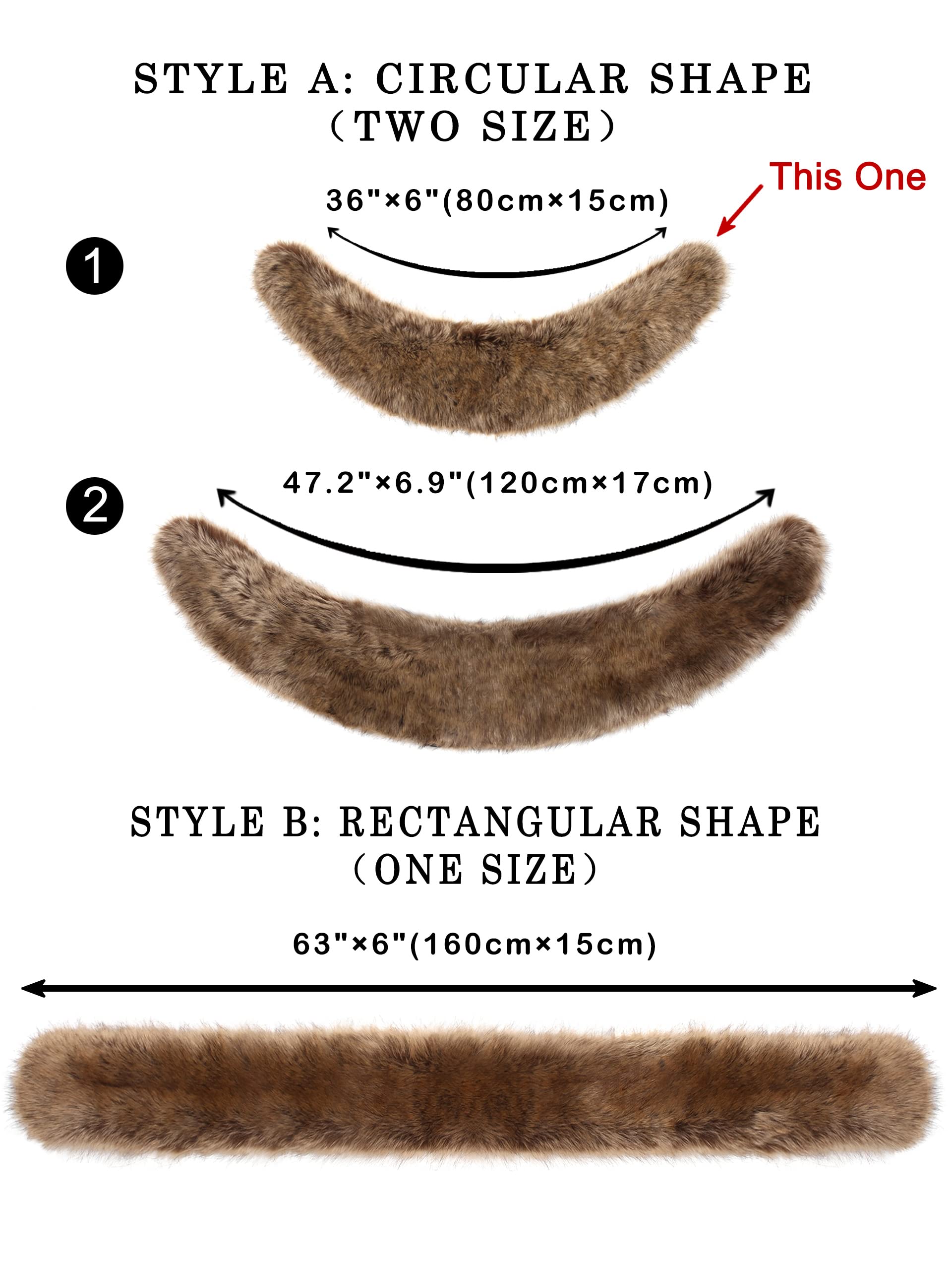 LA CARRIE Women's Faux Fur Collar Scarf Wrap Shawl Cold Winter Warmer(Raccoon)