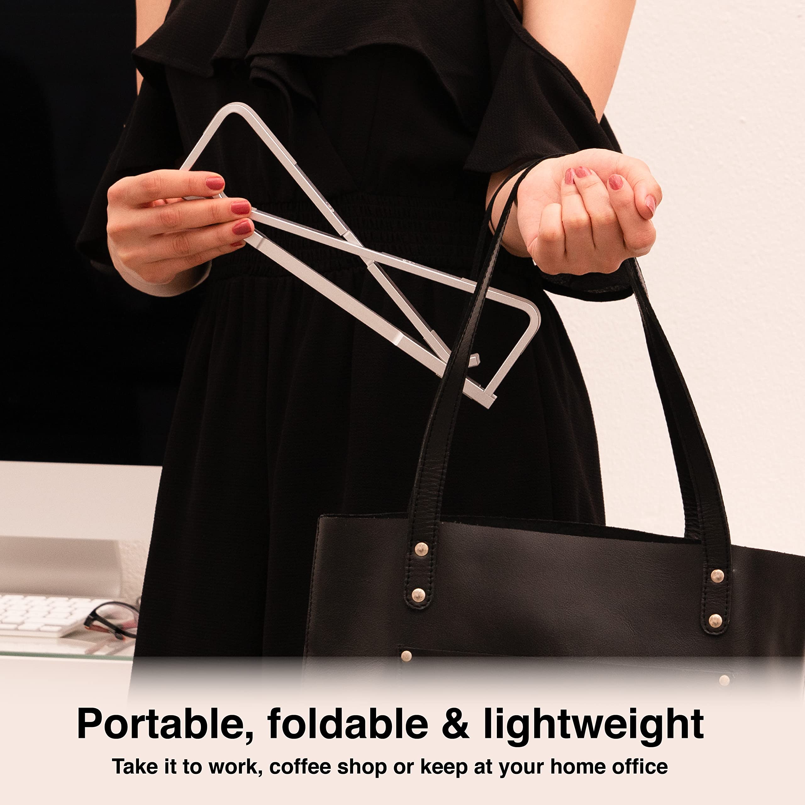 NIFTY TECH Portable Laptop Stand for 13"-18" Laptops, Anti-Slip Aluminium, Ideal for Gamers & Power Users