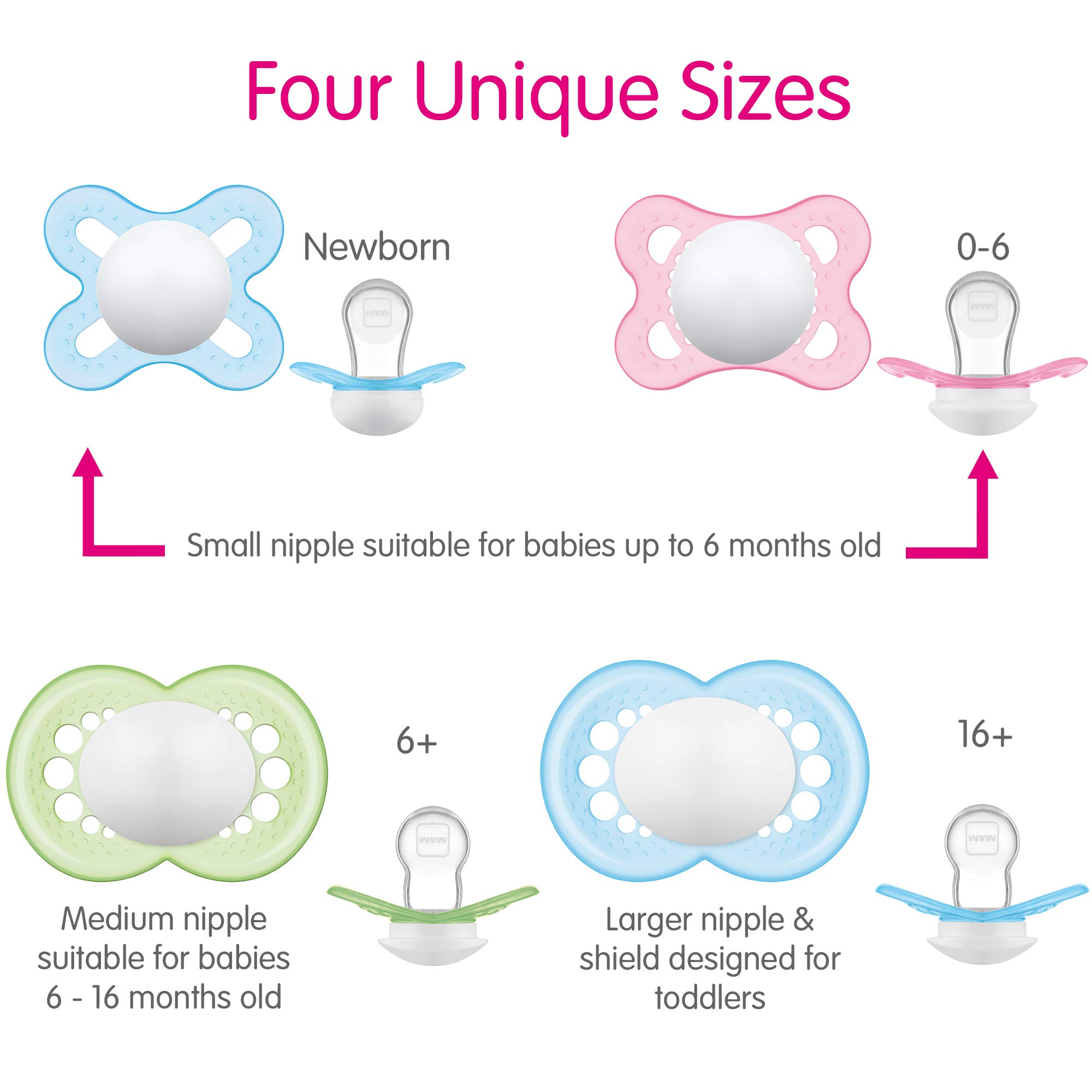 MAM Original Matte Baby Pacifier, Nipple Shape Helps Promote Healthy Oral Development, Sterilizer Case, Boy , 6-16 Months (Pack of 2)