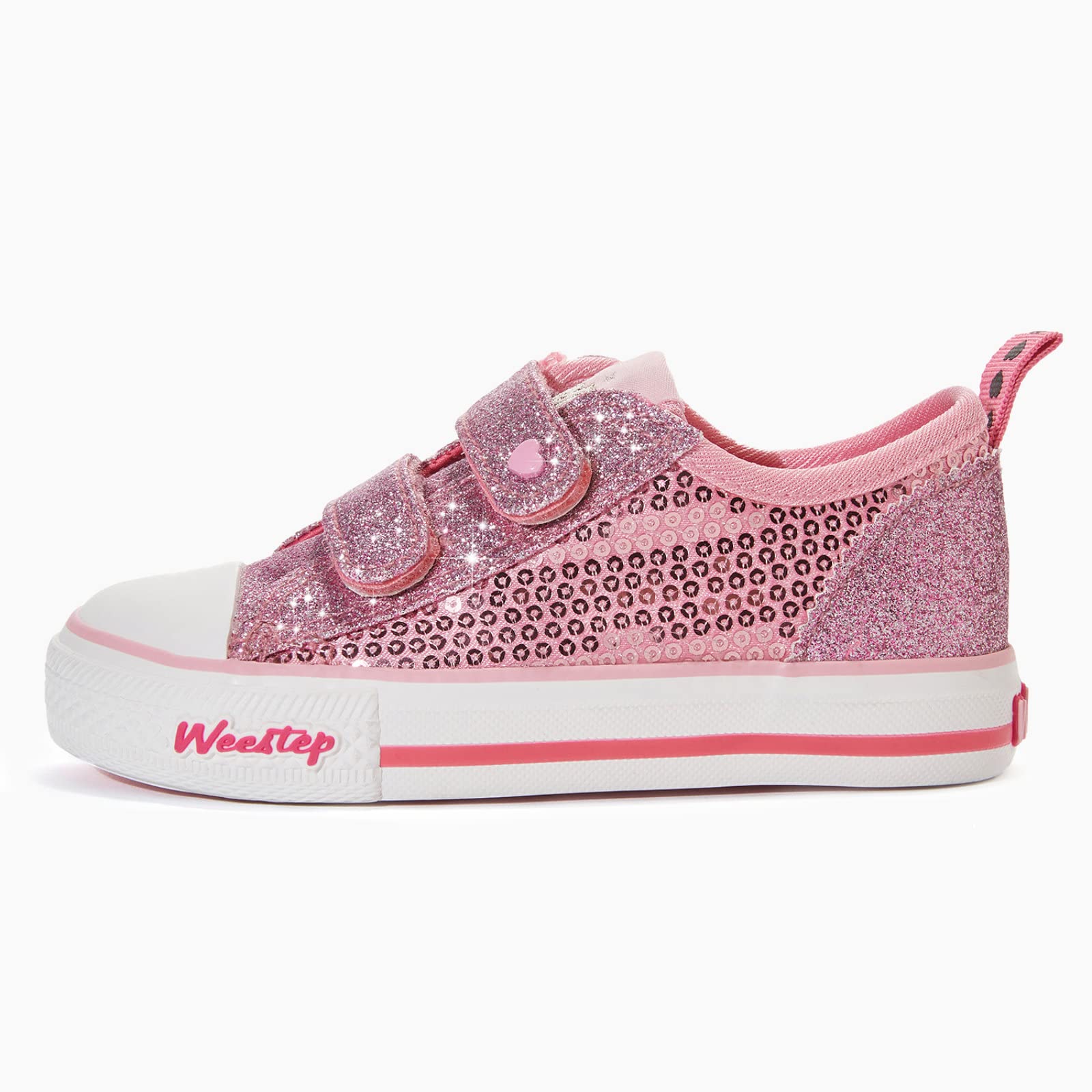 Weestep Toddler/Littke Kid Girls Glitter School Casual Sneakers Sequin/Pink 2 7 Toddler