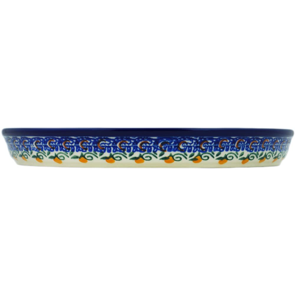 Polish Pottery 9½-inch Cookie Platter made by Ceramika Artystyczna (Tuscan Dreams Theme) + Certificate of Authenticity