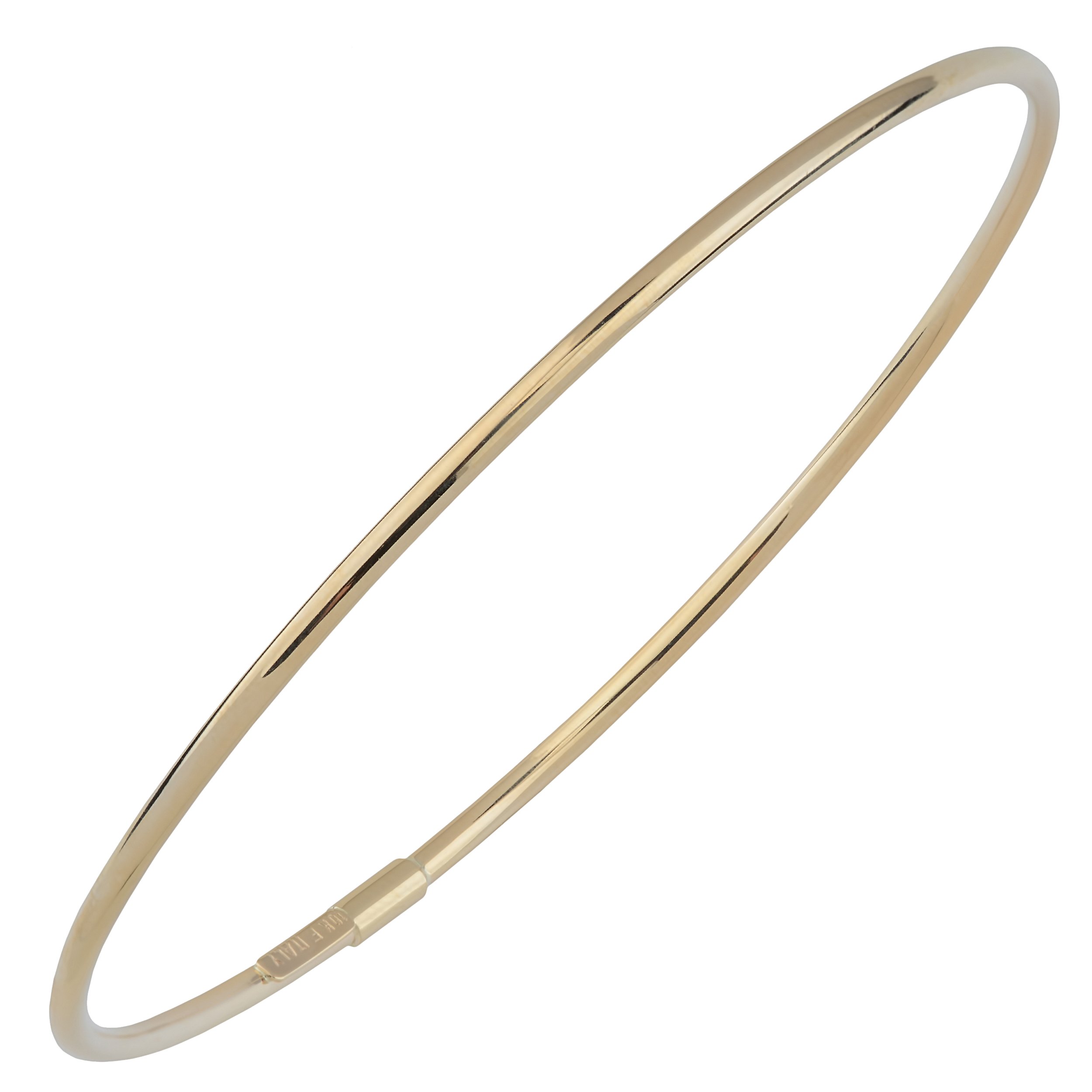 Kooljewelry 10k Yellow Gold 2 mm High Polish Bangle Bracelet