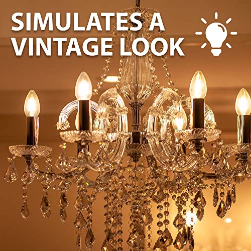 Mandala Crafts Warm White Clear C7 Led Bulbs 7-Watt Equivalent with 120V Candelabra E12 Small Base for Night Light Chandelier Candle Christmas Village Replacement