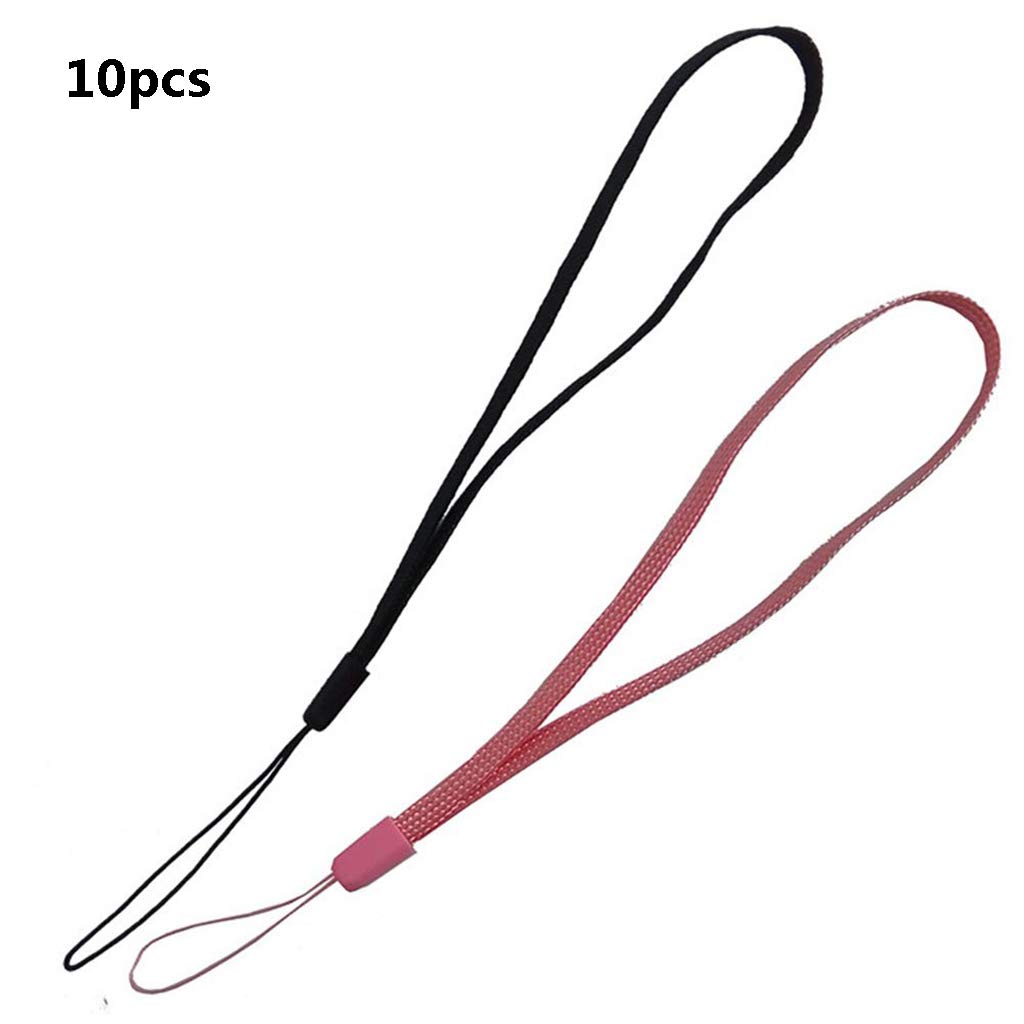 UKD PULABO Nice DesignPack of 10 pcs Lanyards Black Red Short Style Badges Holder for Cameras USB Flash Drives Keys Cards