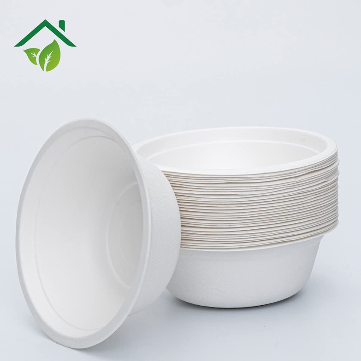 LUHUA Disposable Paper Bowls (2021 NEW) 16 Oz Eco-friendly Compostable Bagasse Bowls Round Bowls Biodegradable and Hot Soup Bowls 50pcs