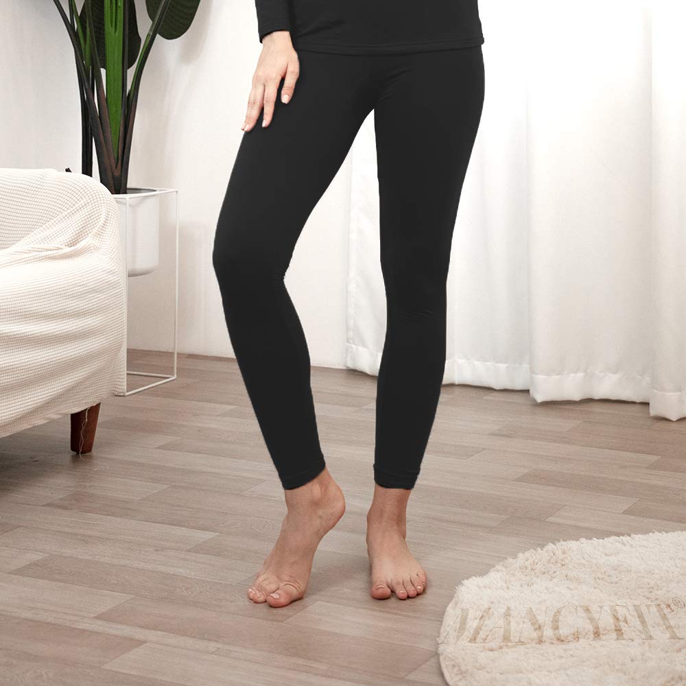 MANCYFIT Thermal Pants for Women Fleece Lined Leggings Underwear Soft Bottoms Black XX-Large