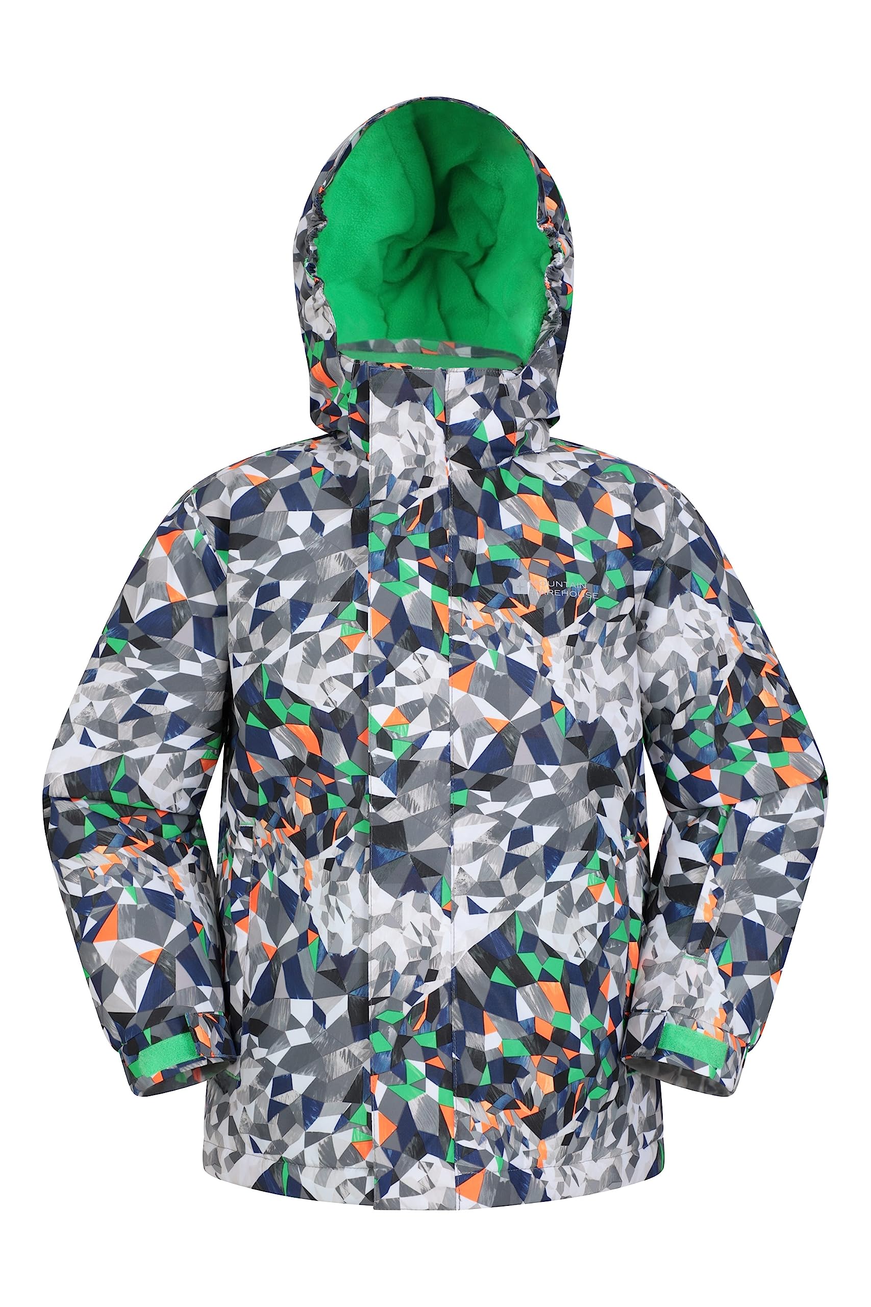 Mountain Warehouse Kids Waterproof Winter Ski Jacket - Fleece Lined Green 9-10 Years
