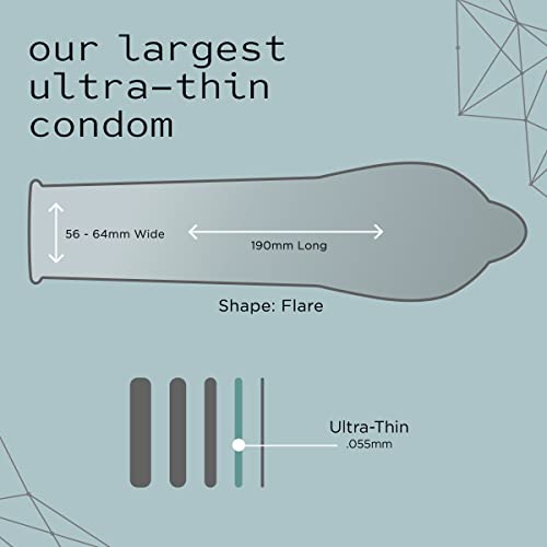 Kimono MicroThin XL, Ultra-Thin Lubricated Condoms, Natural Latex Condoms, Vegan-Friendly, No Latex Odor, Extra Thin, Widest-base Condoms - Enhanced Sensitivity - Pack of 36