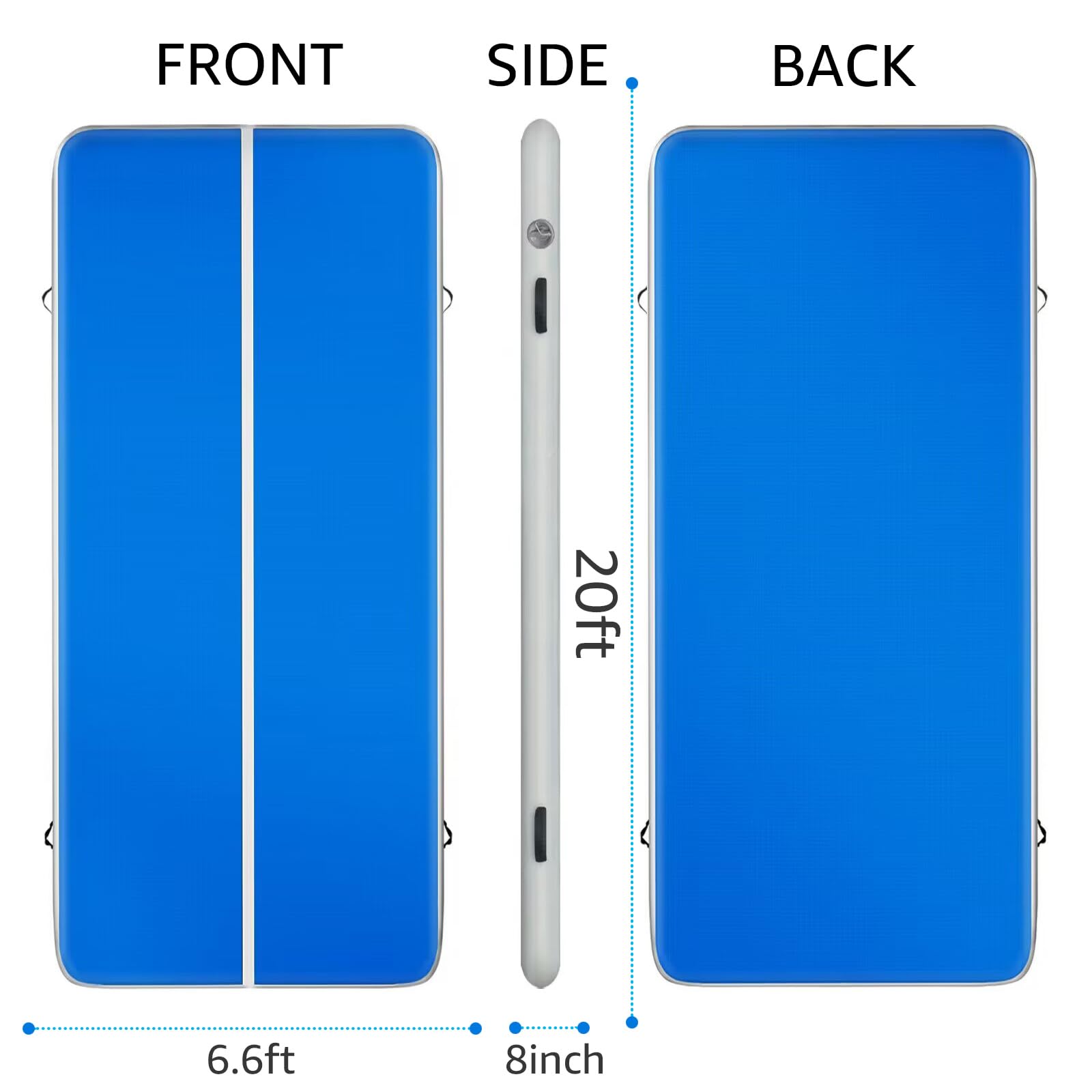 LYYNTTK 20FT (6x2x0.2m) Air Gymnastics Tumbling Mat Inflatable Tumble Track with Electric Air Pump for Floating Mats/Beach Mats/Tumble/Gym/Training/Cheerleading