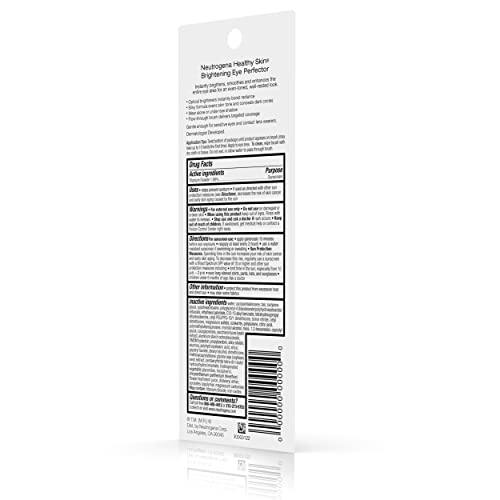 Neutrogena Healthy Skin Brightening Eye Perfector & Under Eye Concealer, Dark Circle Treatment Concealer Makeup with Soy & Vitamin E Antioxidant, Broad Spectrum SPF 25, Light 10,.17 oz