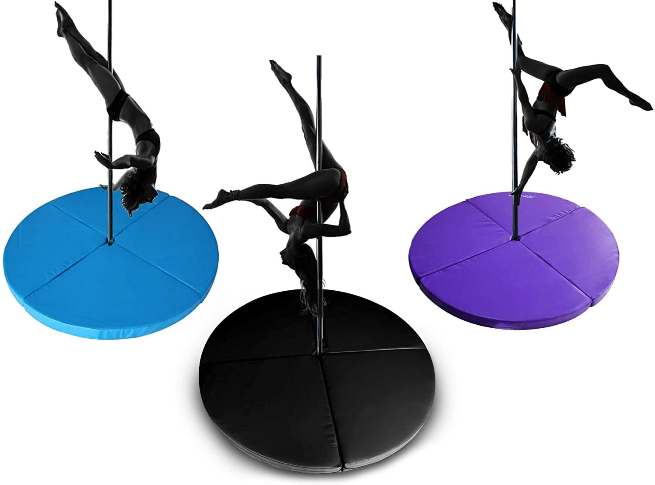 Pole Dance Mat,Foldable Pole Dancing Protect Mat Round Safety Mat,Yoga Beginner Dance Fitness Exercise Gymnastics Anti-Fall Anti-Skid Protective Mat 150*10cm 120cmGreen