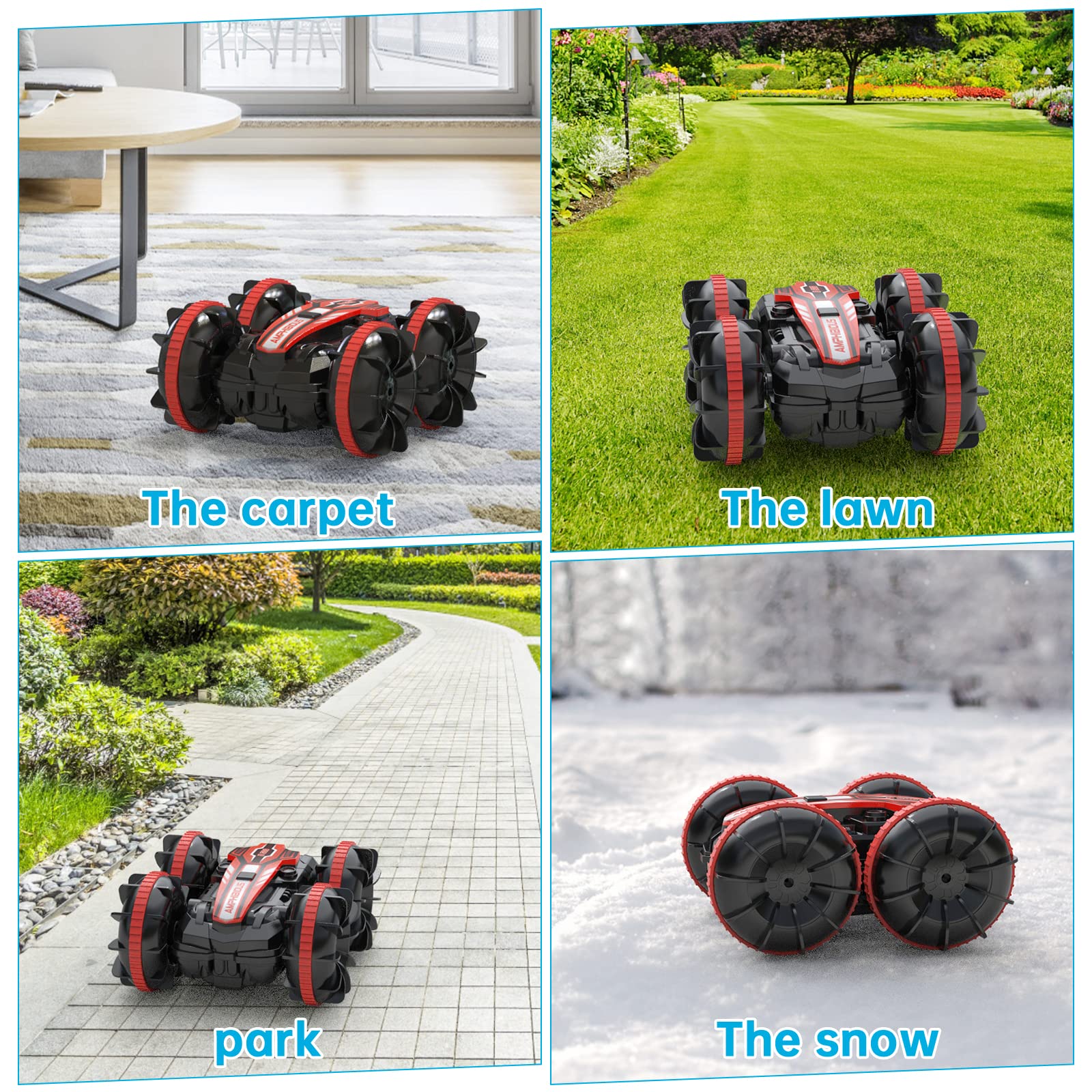 qida Amphibious Remote Control Car - 2.4 GHz Waterproof Remote Control Monster Truck Boat - RC Cars Vehicle 4WD Rotating 360°