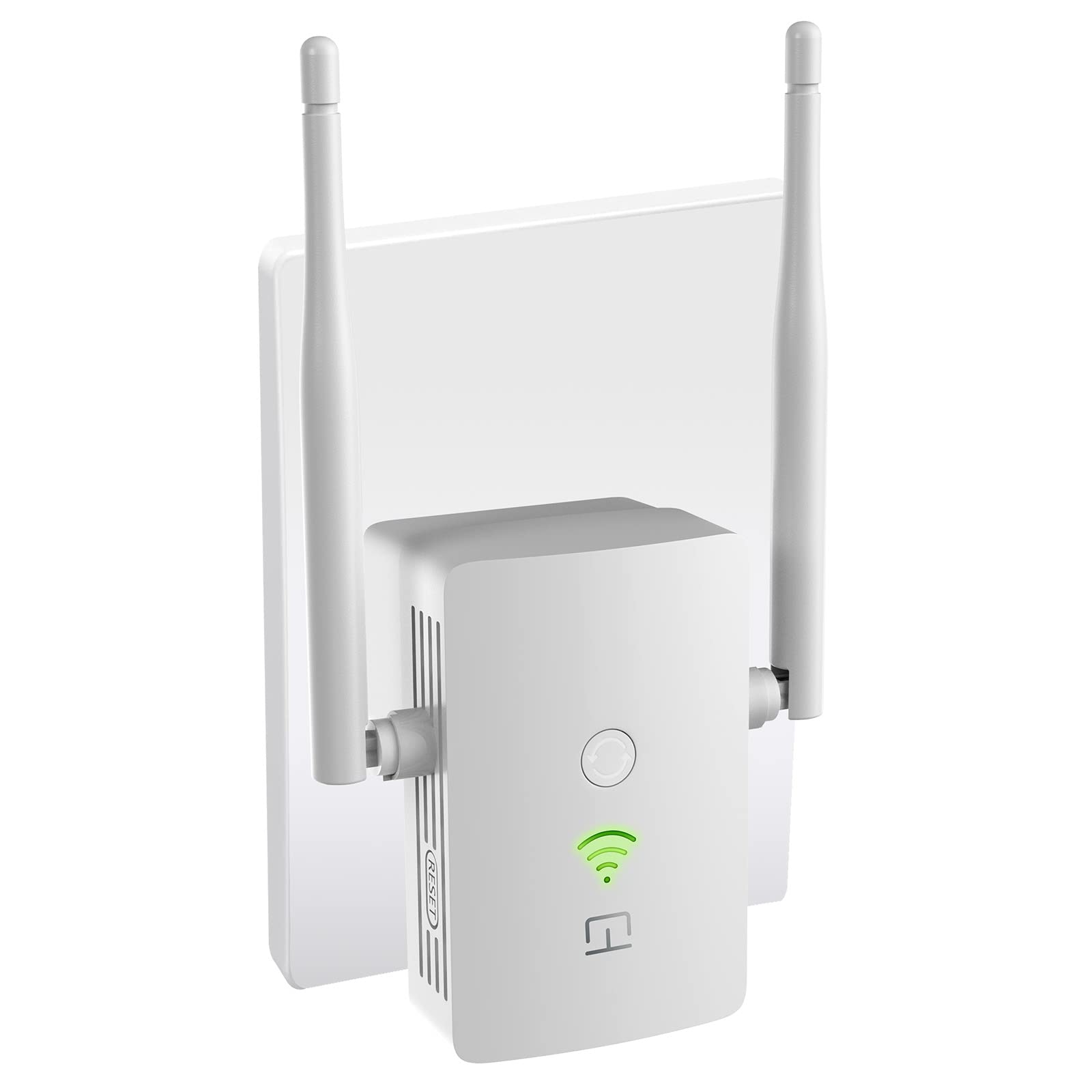 WiFi Extender Signal Booster Up to 3000sq.ft and 32 Devices , Wireless Internet Repeater, WiFi Range Extender, Long Range Amplifier, Up to 1200Mbps Speed, 2.4GHz/5GHz, 1-Tap Setup, Alexa Compatible