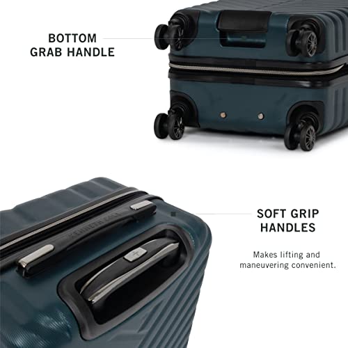 Kenneth Cole REACTION Madison Square Lightweight Hardside Chevron Expandable Spinner Luggage, Emerald, 2-Piece Set (20" & 28")