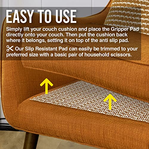 Nevlers 2-Pack 22" x 72" Couch Cushion Grip for Couch | PVC Under Couch Cushion Support Helps Stop Couch Cushions from Sliding | Multi-Purpose Anti-Slip Sofa Cushion | Customizable Non Slip Couch Pads