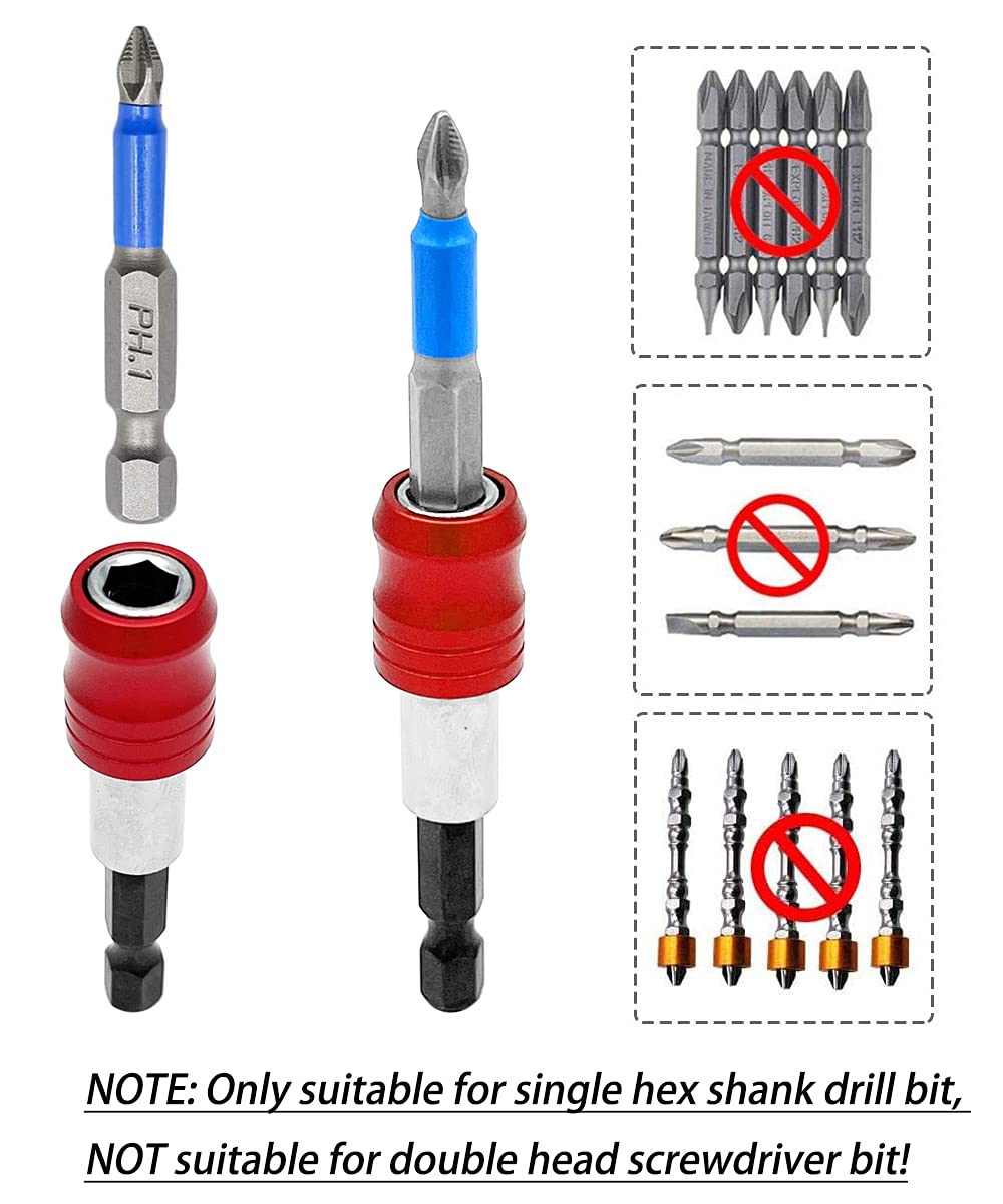 Saipe 3pcs 1/4” Hex Shank Magnetic Screwdriver Bits Holder Quick Release Drill Bit Extension Bar Chuck Adapter Quick Change Socket Screw Driver Drill Bit for Hand-held Drivers or Power Drill, 60mm