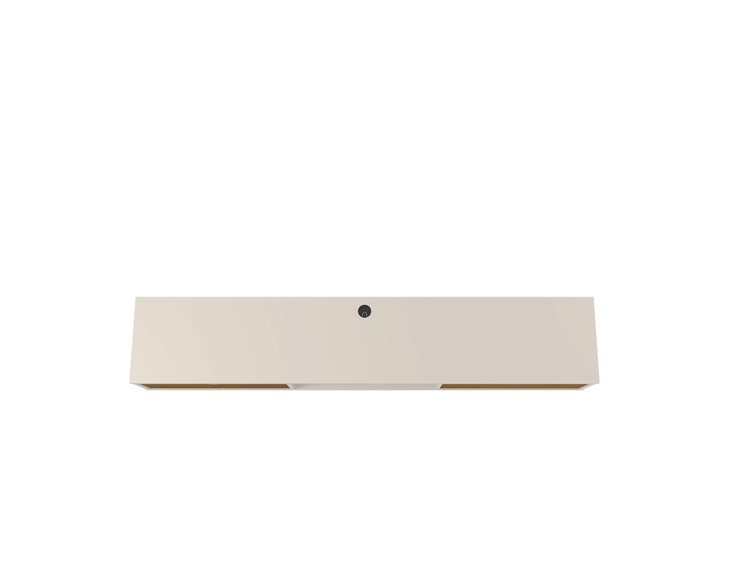 Manhattan Comfort Liberty Modern Home Office Three Shelves Wall Mounted Desk, 62.99", Off White/Cinnamon